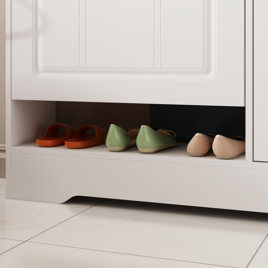 Shoe Cabinet Storage Twin Pull-Down Shoe Compartments, Footwear Rack ...