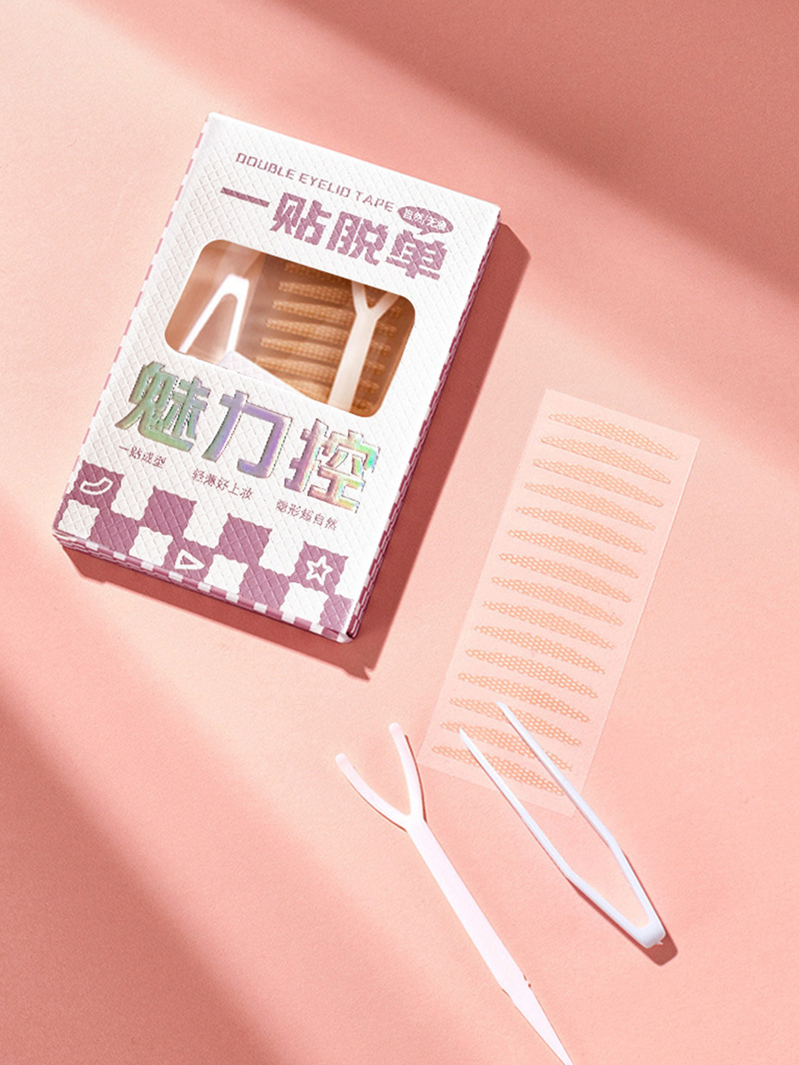 False Eyelashes,Invisible Double Eyelid Sticker Set Single Row Big Eyes ...