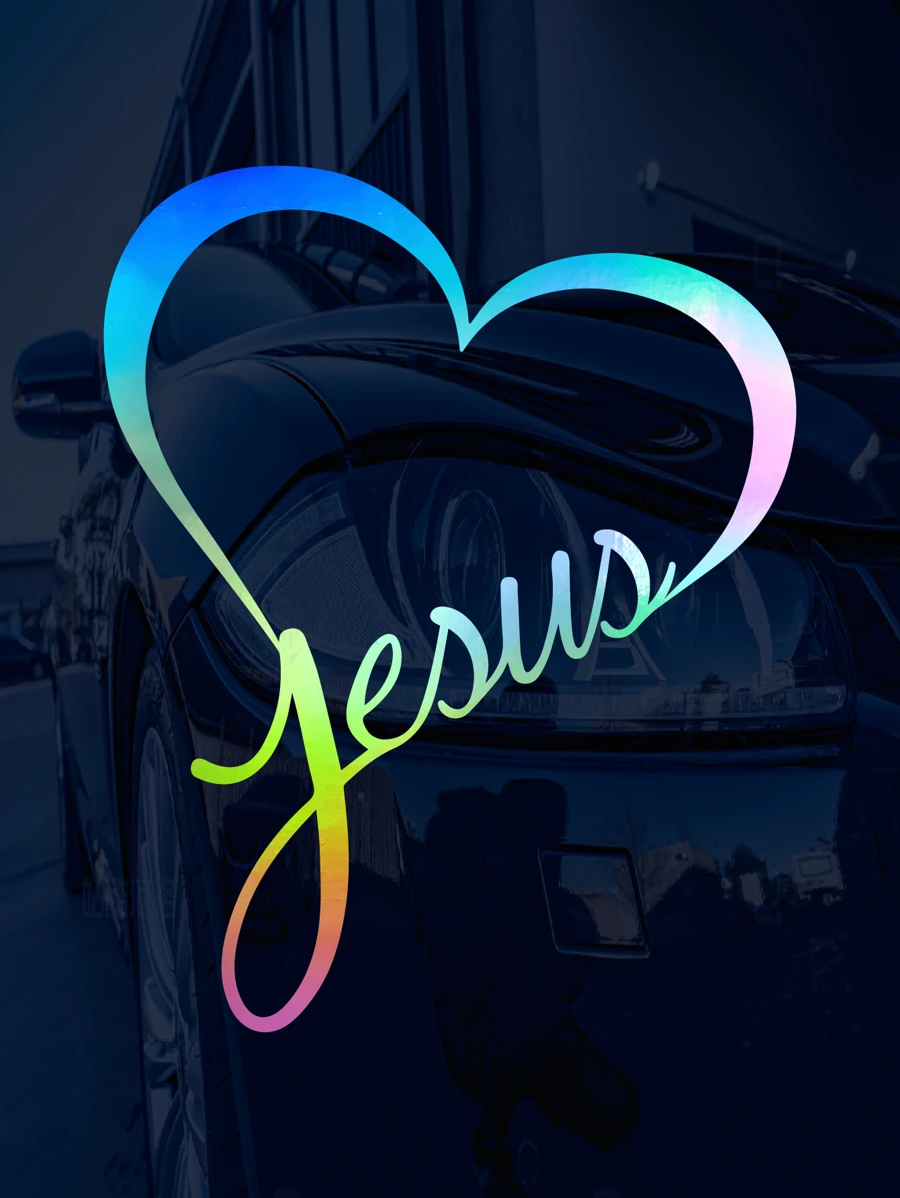 M-Multicolor 1PC HEART Vinyl Decal Sticker Heart Shape Car Decal ...