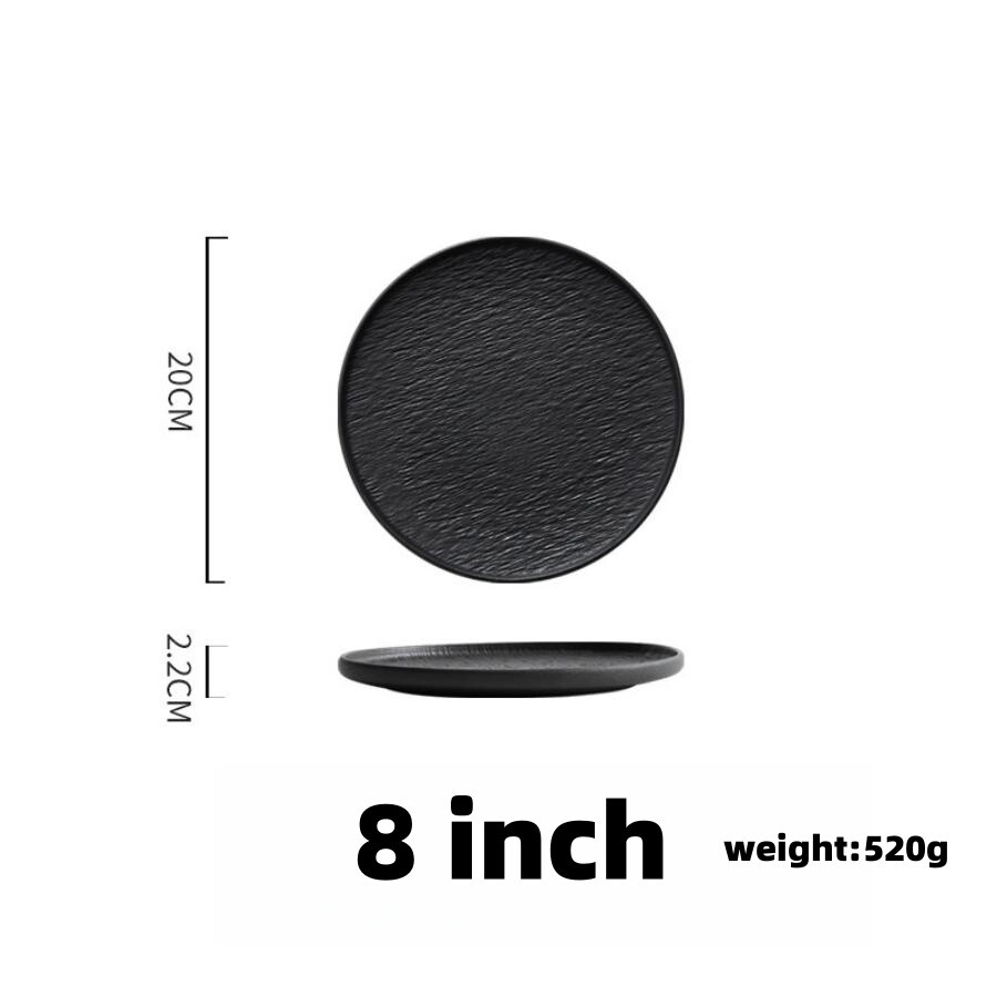 Matte Stone Pattern Ceramic Western Plate, Simple Steak Plate, Creative ...