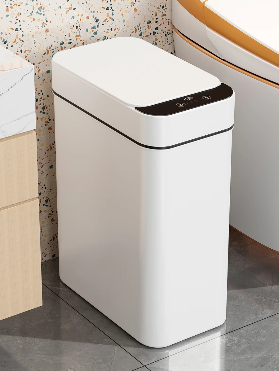 Automatic Motion Sensor Bathroom Trash Can With Lid, 2.7 Gallon ... Automatic Motion Sensor Bathroom Trash Can With Lid, 2.7 Gallon ...