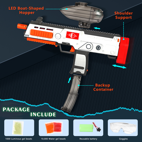 Electric Gel Ball Blaster, Automatic Gel Blaster Splatter Ball Blaster ...