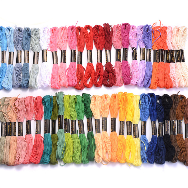 Rainbow Color Embroidery Floss 50 Skeins Pack for Cross Stitch Threads ...