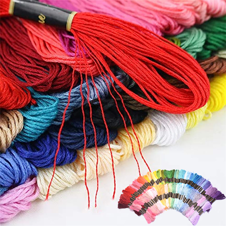 Rainbow Color Embroidery Floss 100 Skeins Pack for Cross Stitch Threads ...