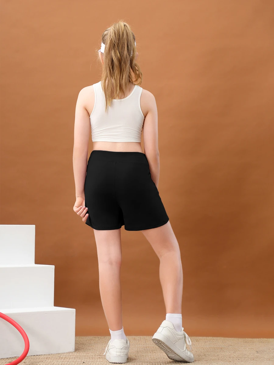 Tween Girl Solid Track Shorts | SHEIN USA