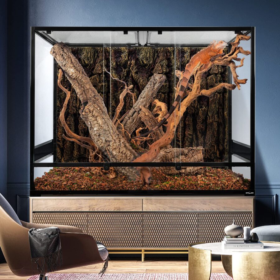 Vertical Reptile Glass Terrarium, 48" x 18" x 36" Tempered Glass ...