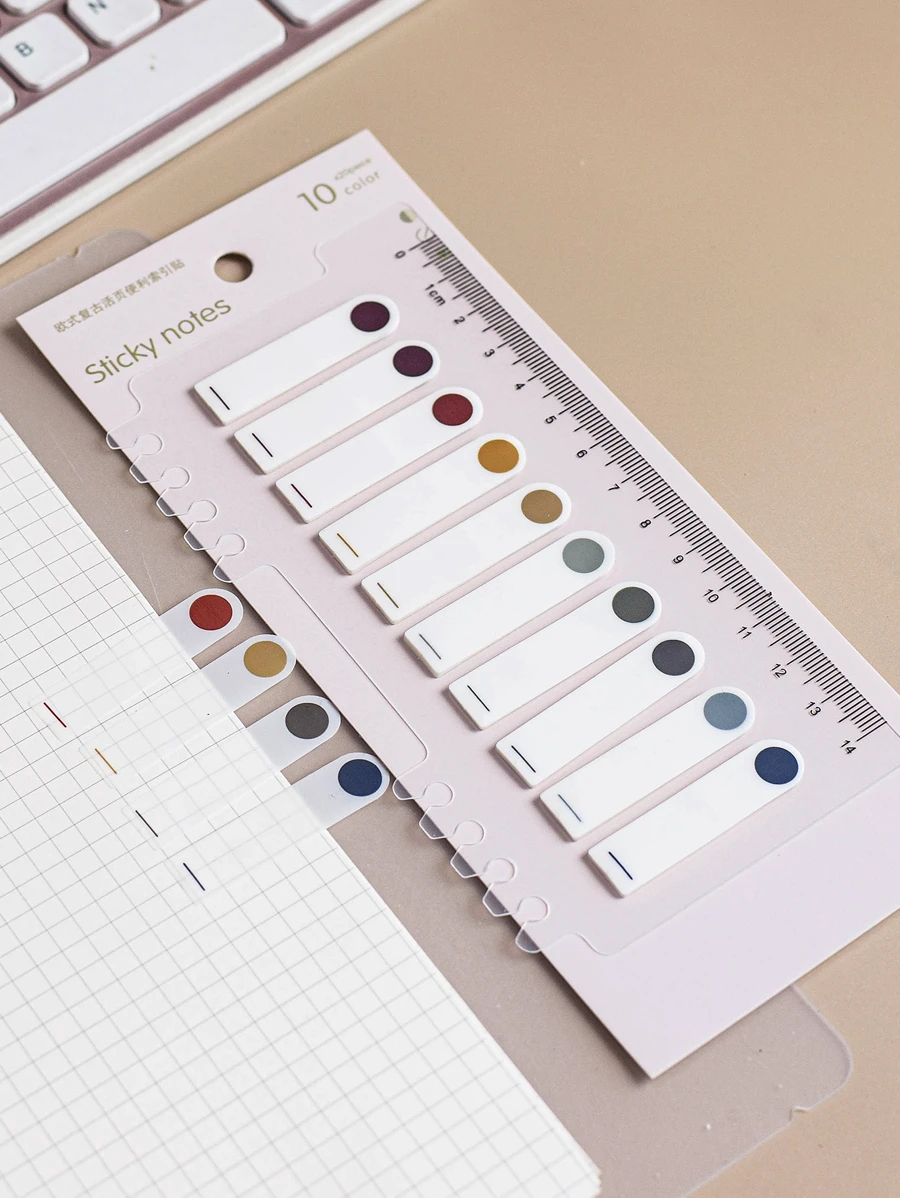 MOKA 200 Sheets Half Moon Shape Pet Sticky Notes, Stationery For ...