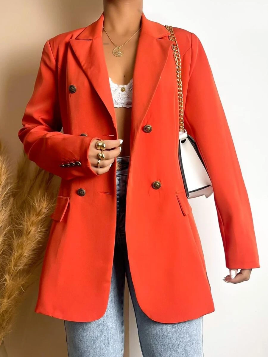 Blazer Feminino, Alfaiataria, Manga Longa, Sobretudo, Gola Lapela ...