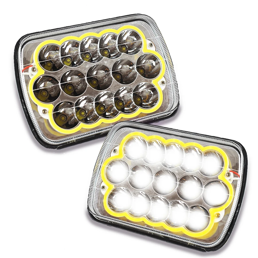 Unidad Faro 15 Led 5x7 Para Auto Camioneta Camión Tracto Luz Alta y ...