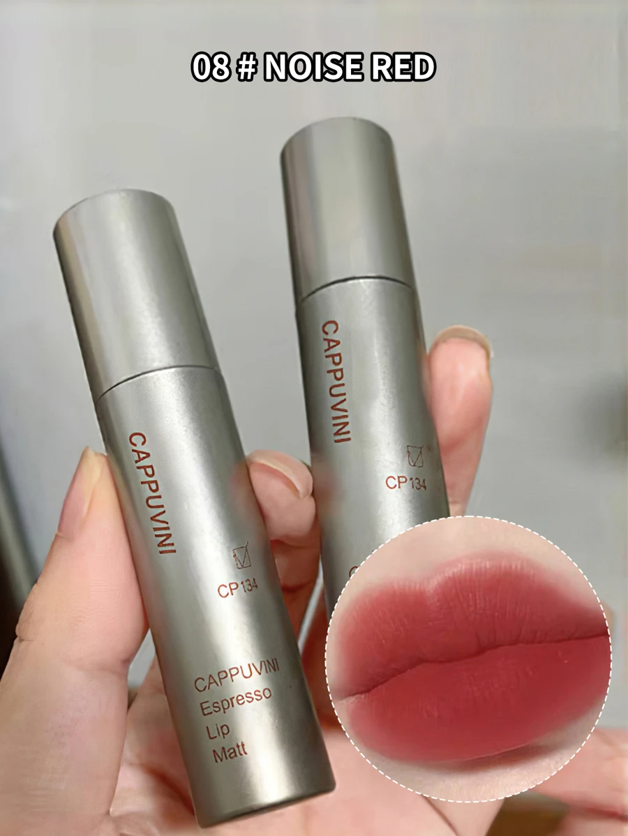 Cappuvini Solo brillo de labios de niebla mate de terciopelo, taza antiadherente impermeable ...