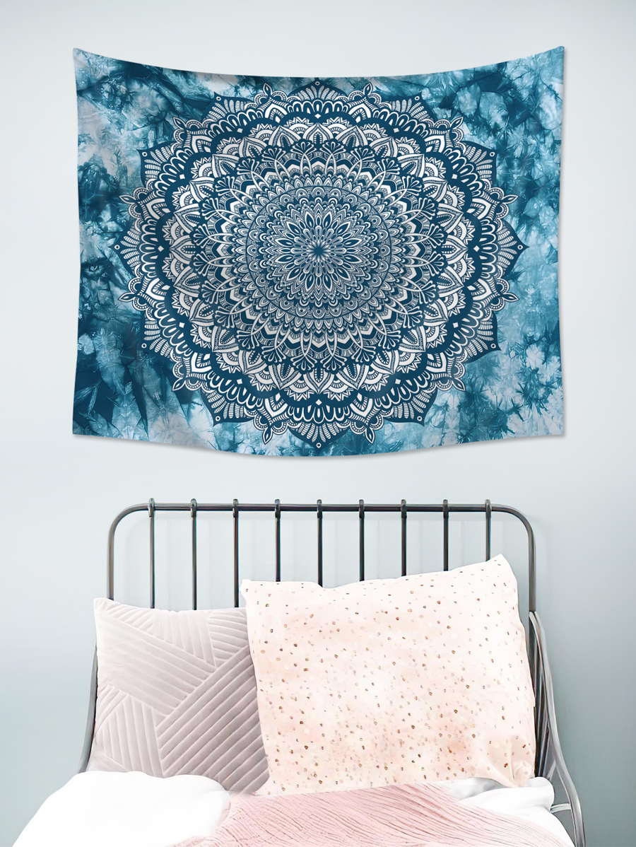 1pc Geometric Floral Pattern Tapestry, Flag For Room, Room Decor ...