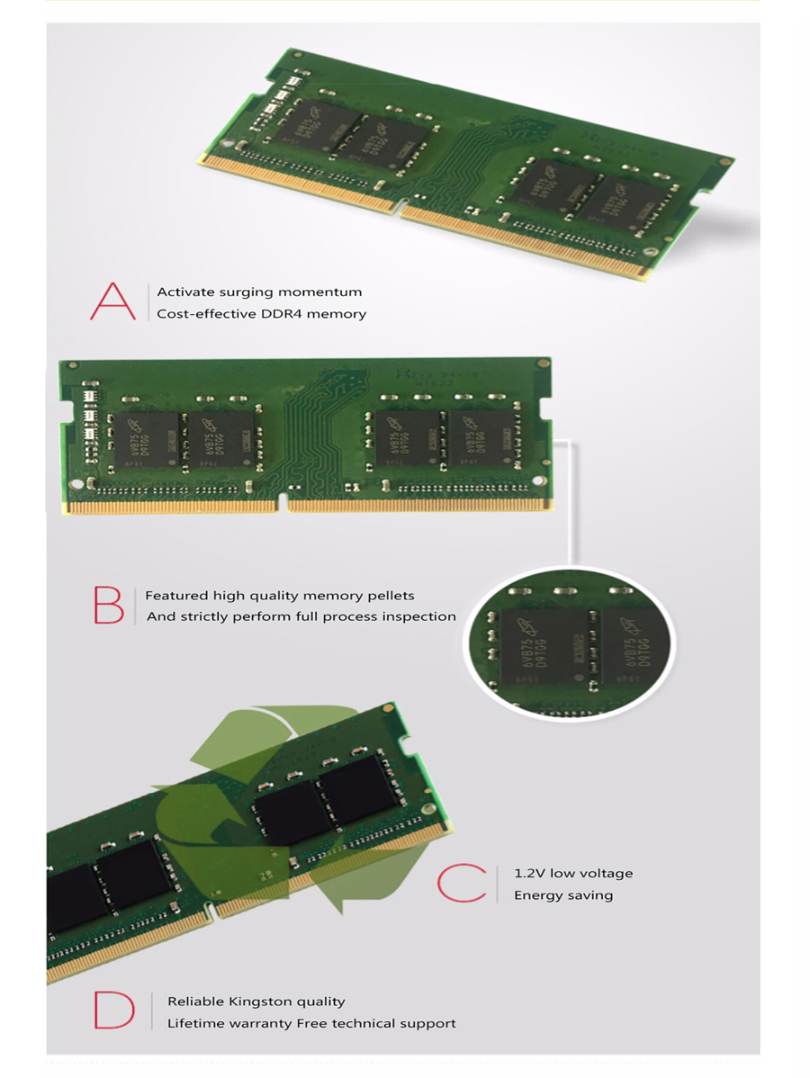 Pamięć do gier Kingston DDR4 3200 MHz 16 GB 32 GB 8 GB RAM 1,2 V 260 ...