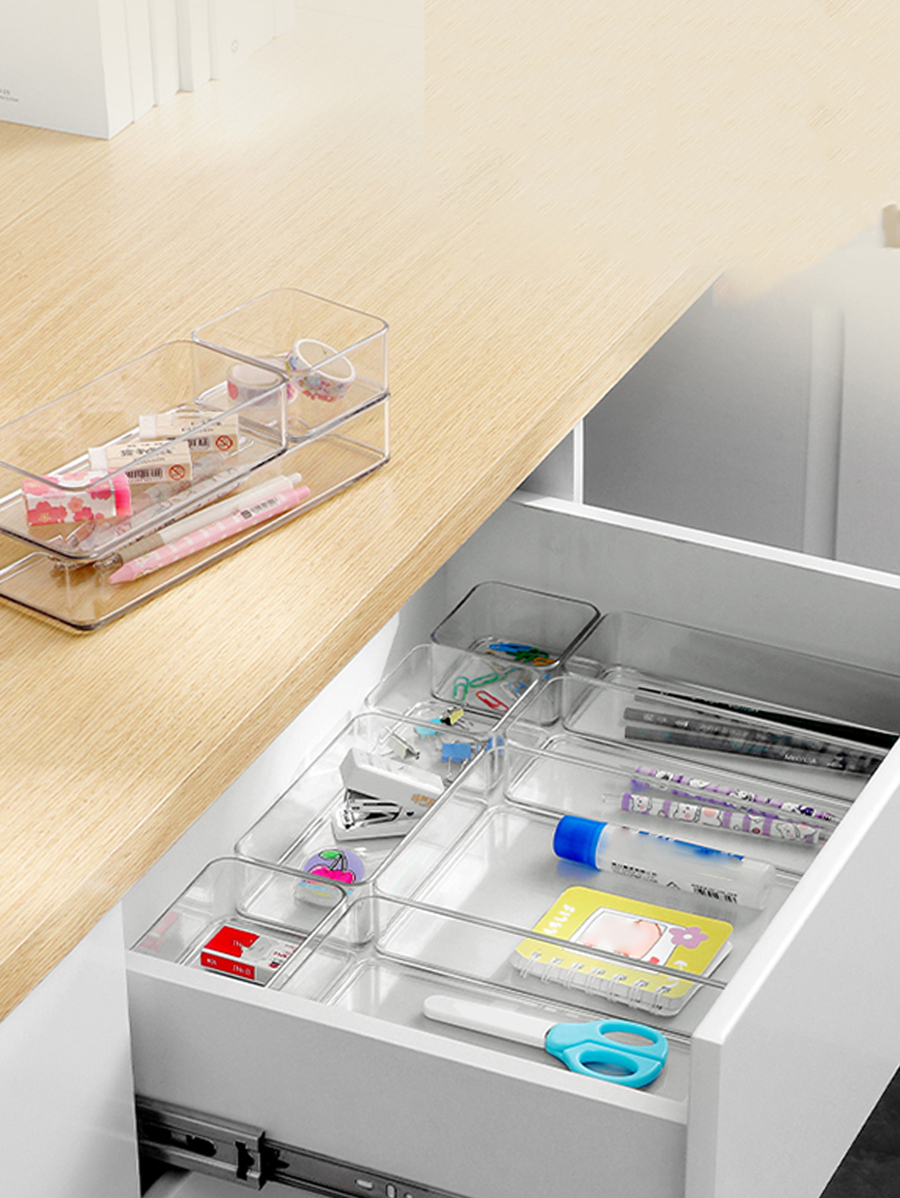 Simple Transparent Drawer Divider Storage Box For Stationery, Books ...