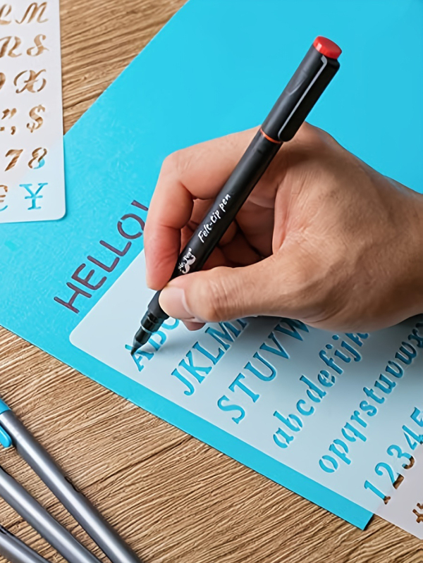 12 Pack Reusable Letter Stencils 4 X 7 Inch Plastic Alphabet Letter ...