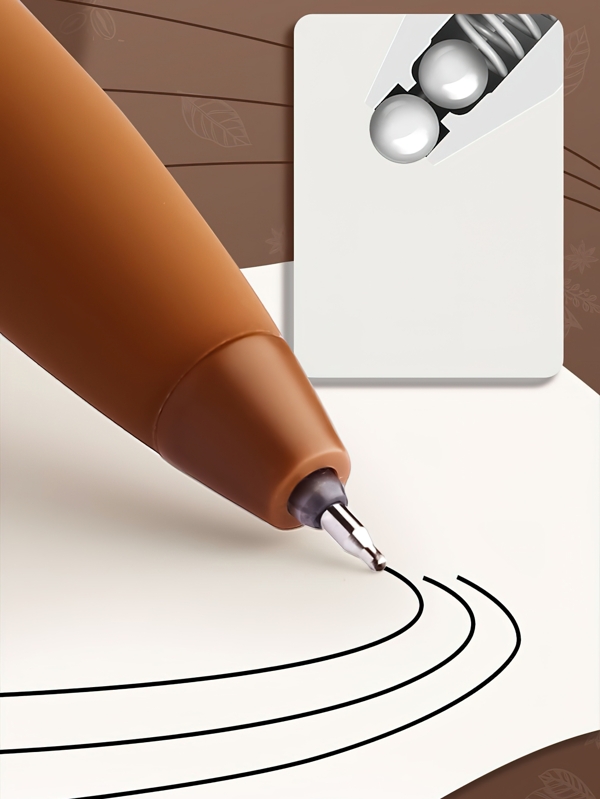 6 stks Koffie Tijd Gel Pennen Markeerstift Set 0.5mm Balpen Zwarte ...