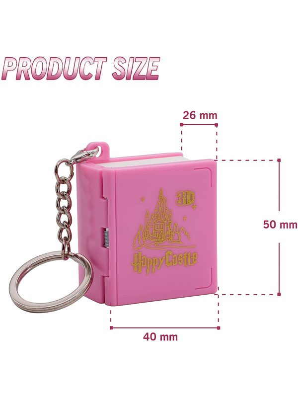 1pc 3D Pink Castle Graphic Book charm Foldable Keychain Backpack Popup ...