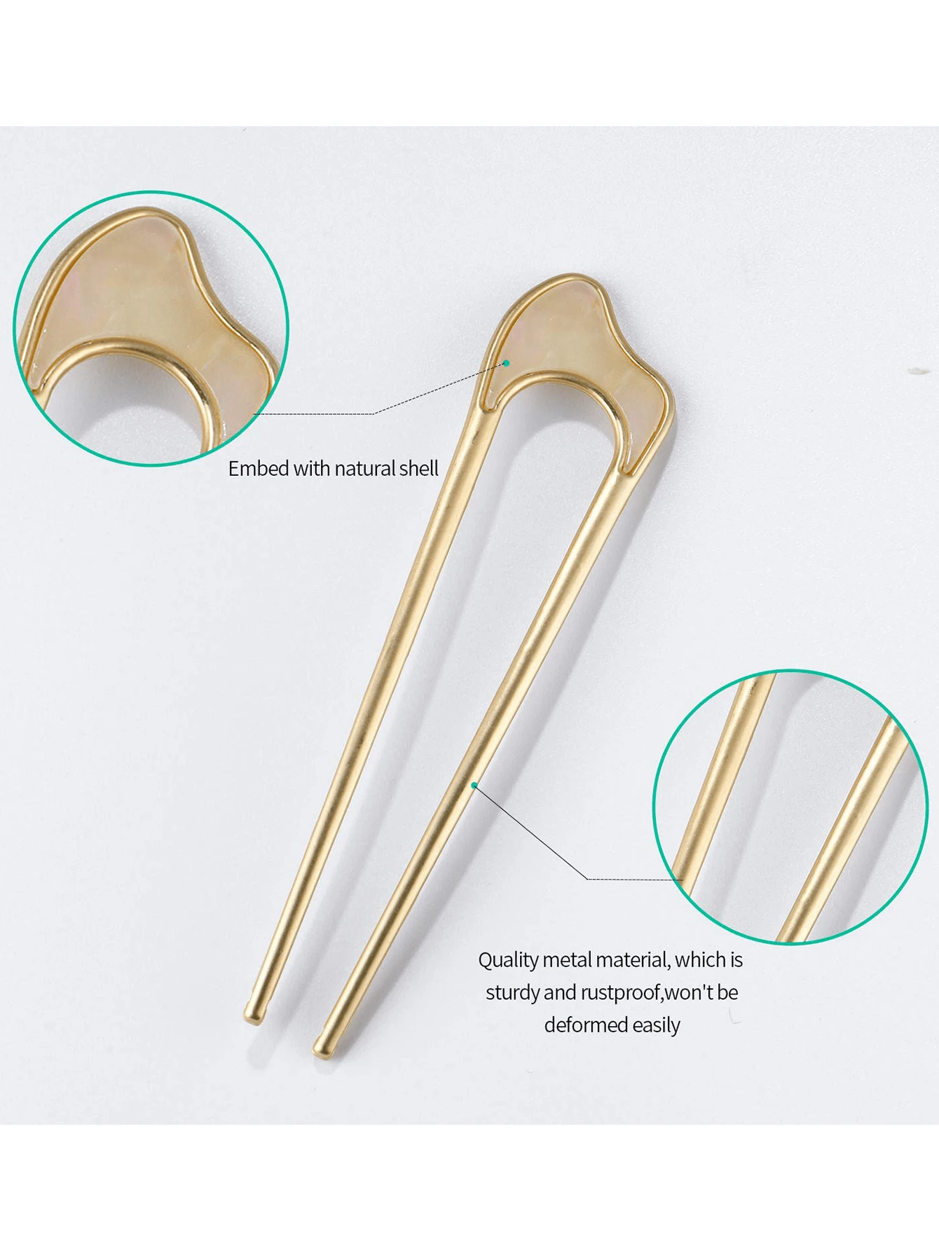 U-Shaped Hair Pins Metal Vintage Hair Sticks French Hair Pin Hairstyle ...