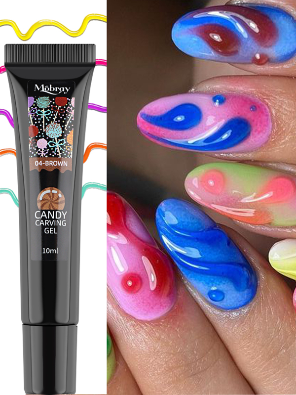 12 kleuren 5D Pudding Gel Reliëf Liner Carving Nagelgel Polish ...