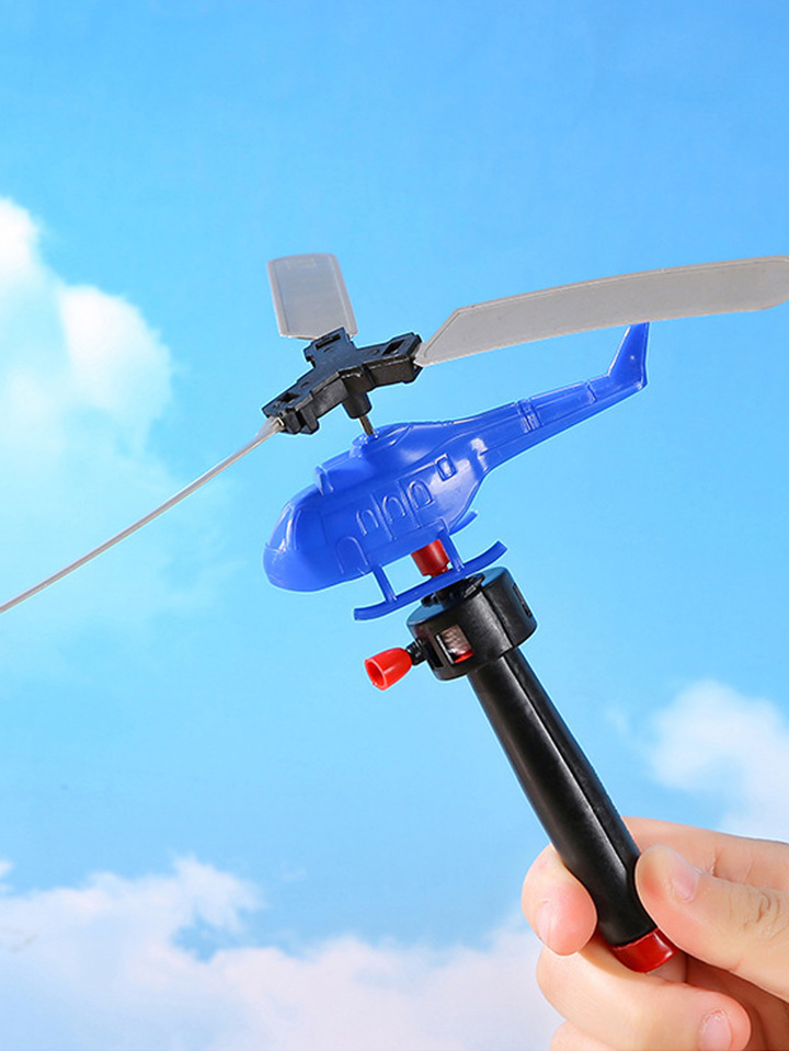 1pc Plastic Random Helicopter Toy, Modern Pulling Rope Helicopter Toy ...
