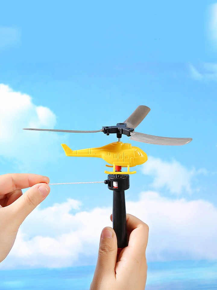 1pc Plastic Random Helicopter Toy, Modern Pulling Rope Helicopter Toy ...