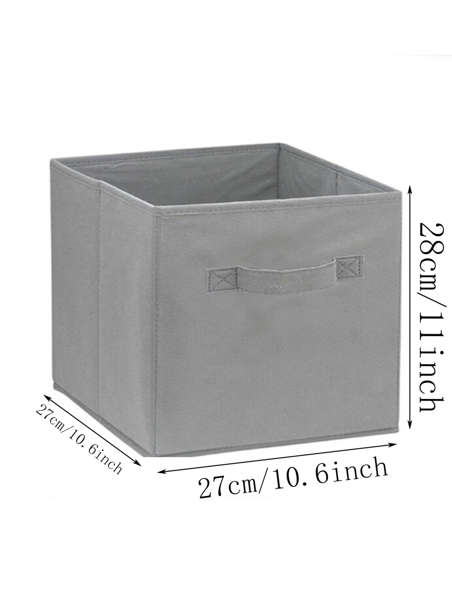 1pc Grey Stackable Foldable Storage Box Without Cover, With Handle ...