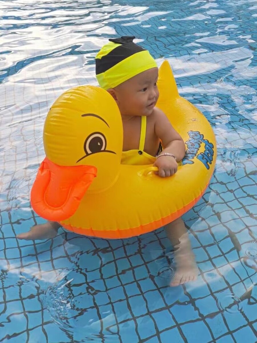 Baby Children Yellow Duck Boat Swimming Boat Water Boat Inflatable ...