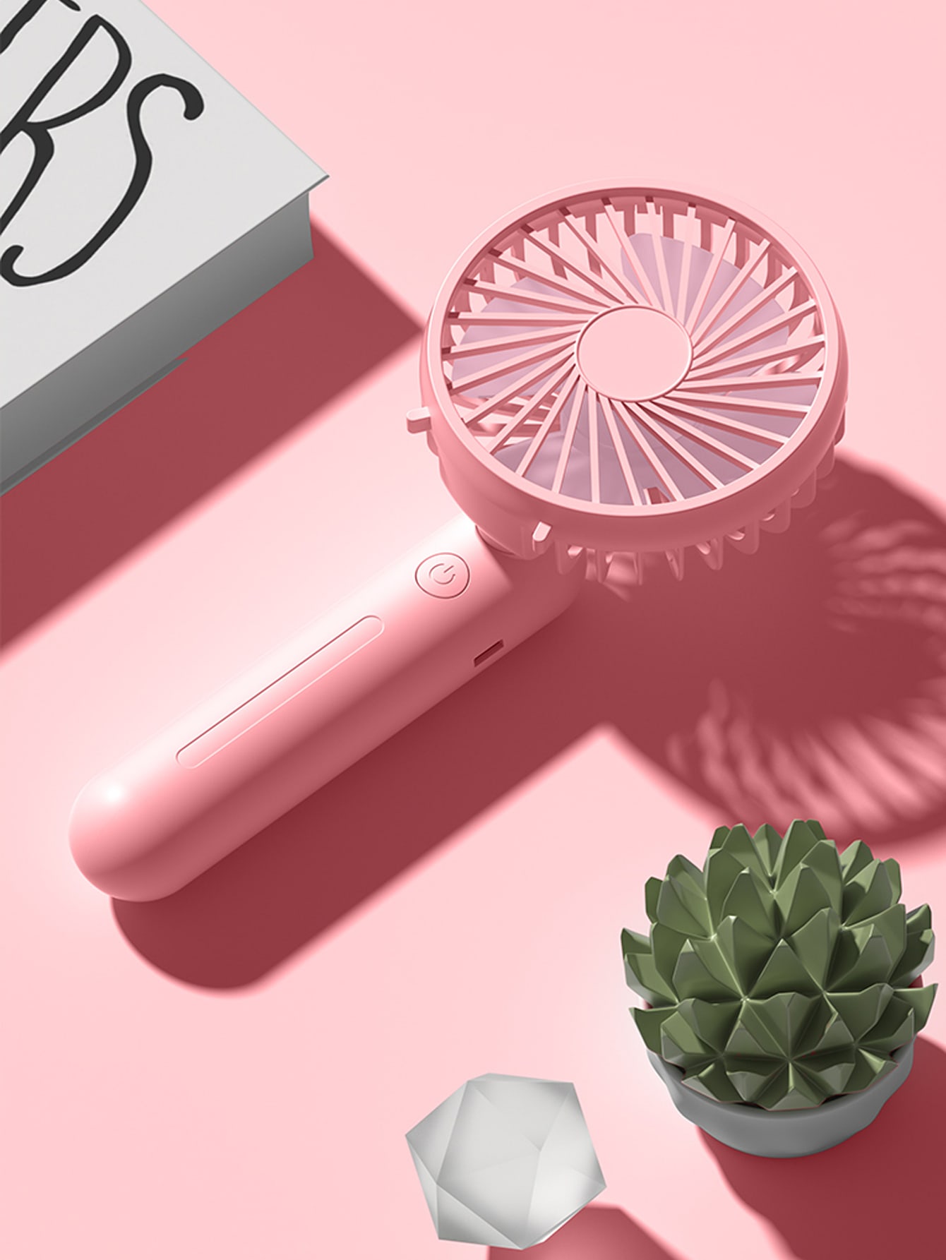 1pc Plastic Mini Fan, Modern Pink Handheld Foldable Fan For Summer ...