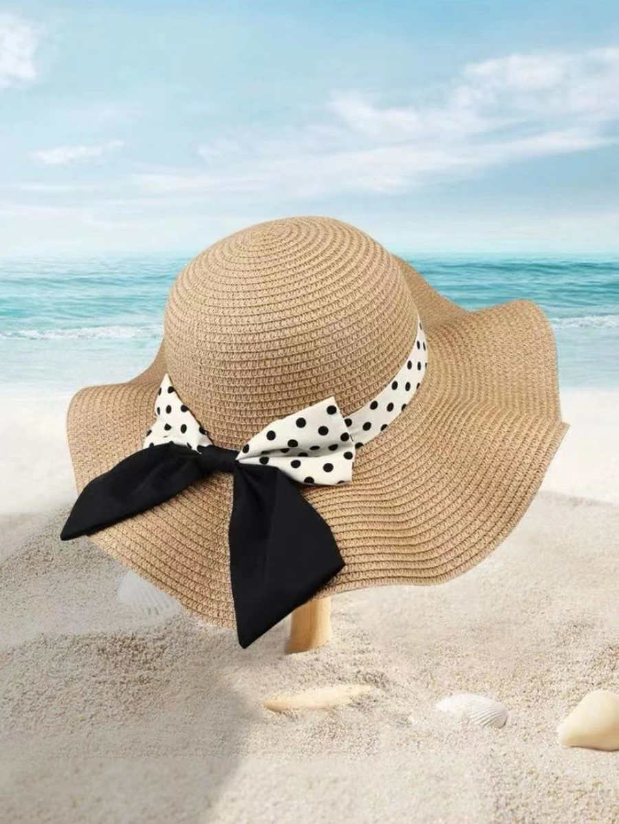 New large sunhat Summer women's casual straw hat outdoor UV protection ...