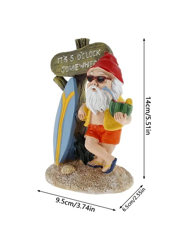 1pc Garden Funny Gonks Statue Figurine Surf Gonk, Outdoor Naughty And ...