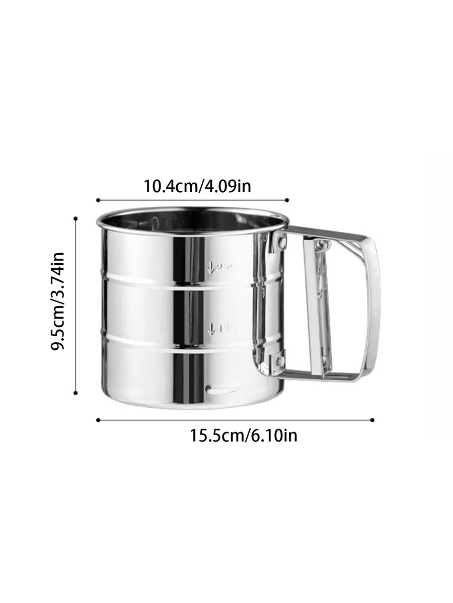 Handheld Semi-automatic Flour Sieve Household Baking Tool Flour Filter ...