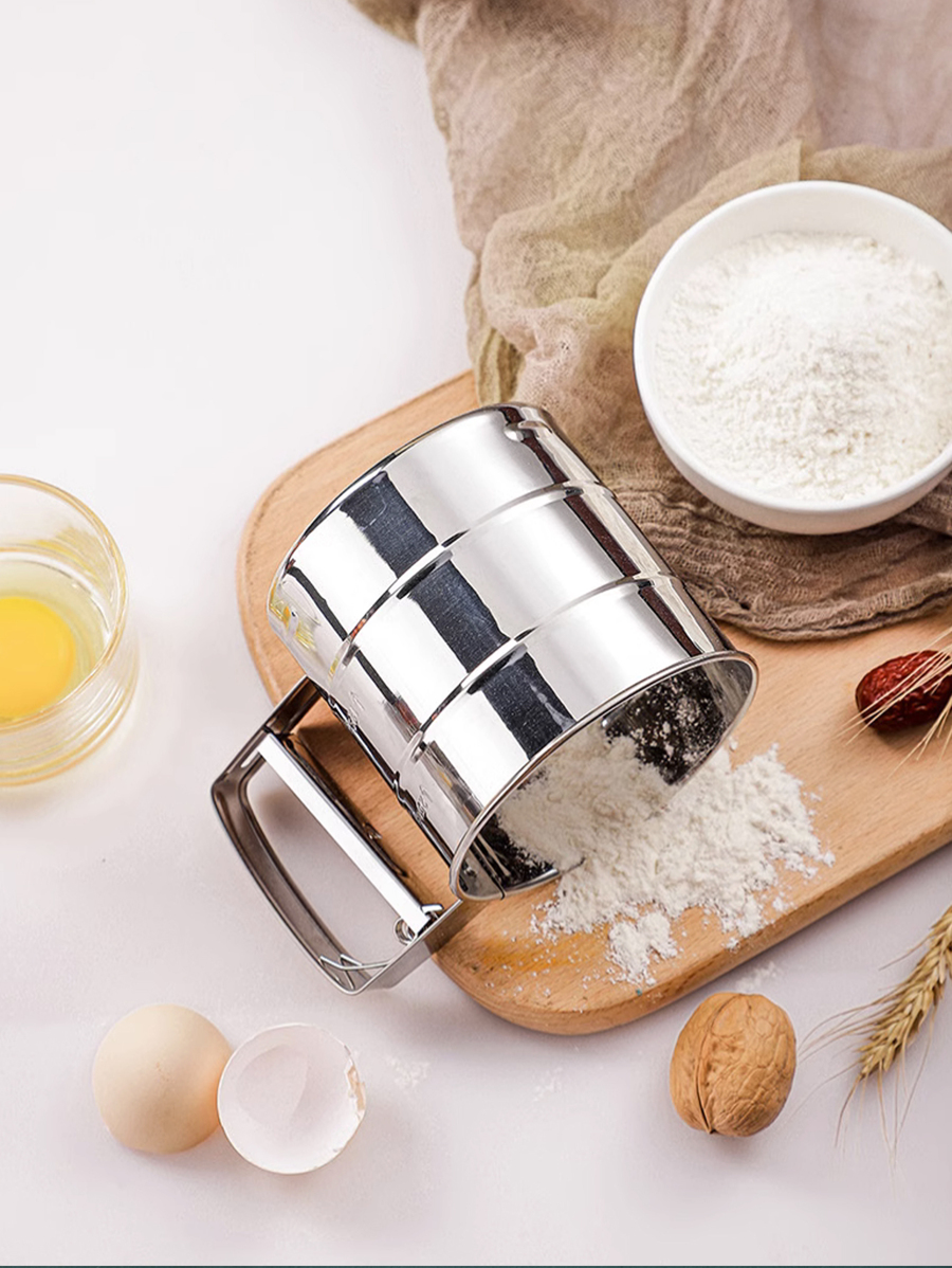 Handheld Semi-automatic Flour Sieve Household Baking Tool Flour Filter ...
