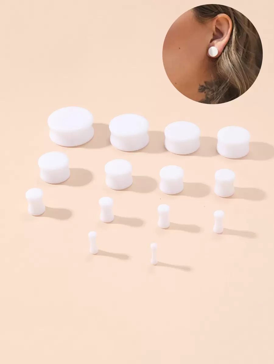 1pc White Acrylic Ear Gauge Stretcher For Men, Ear Piercing Expander ...