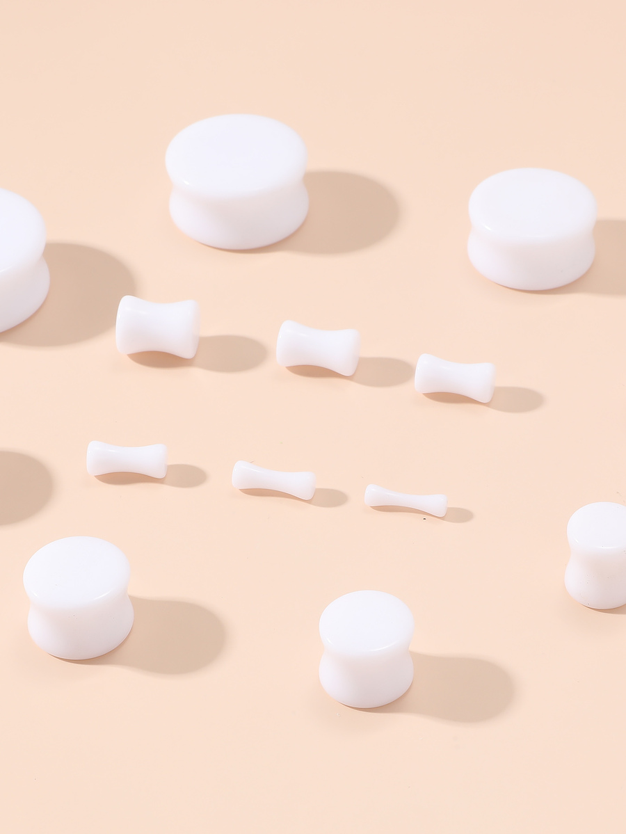 1pc White Acrylic Ear Gauge Stretcher For Men, Ear Piercing Expander ...