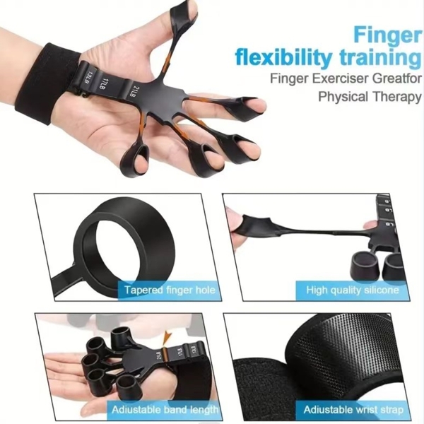 Finger Stretcher Exercise, Rubber Muscle Training Equipment, Adjustable ...