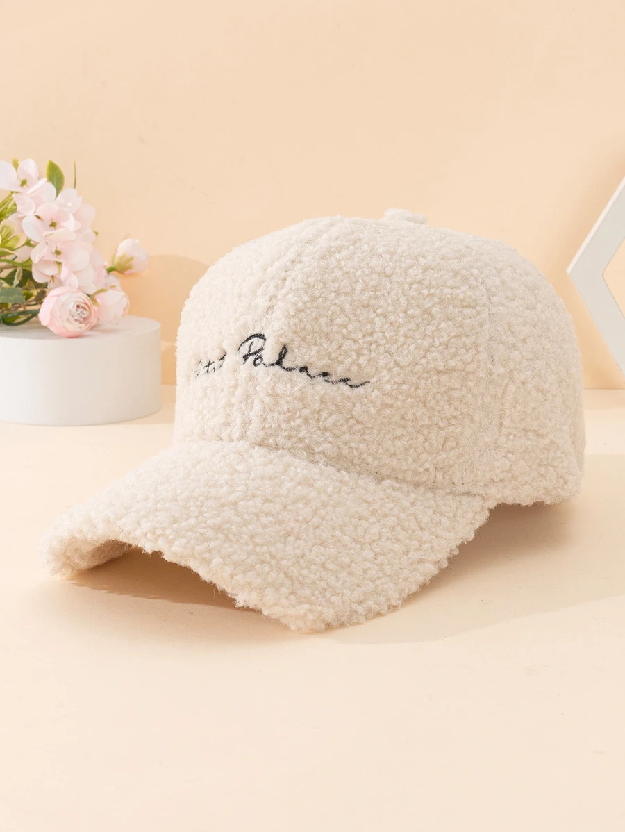1pc Unisex Faux Shearling Simple Style Autumn/winter New Baseball Cap ...