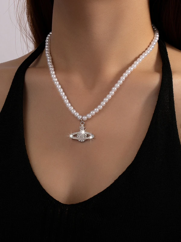 1 pièce Collier Avec Pendentif Perle Étoile & Terre Design | Mode en ...