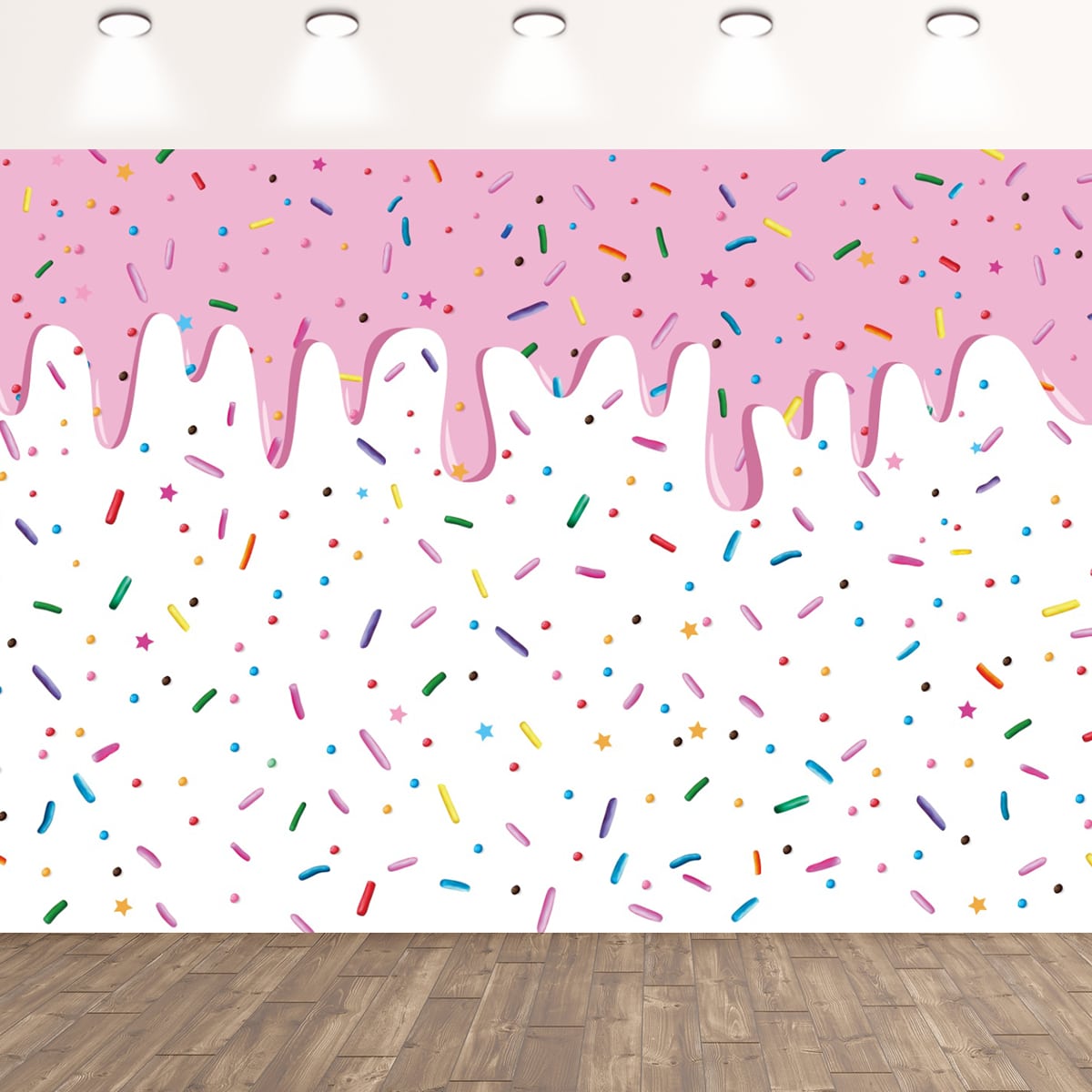 7x5ft Donut Grow Up Backdrop Colorful Sprinkle Confetti Pink Girl ...