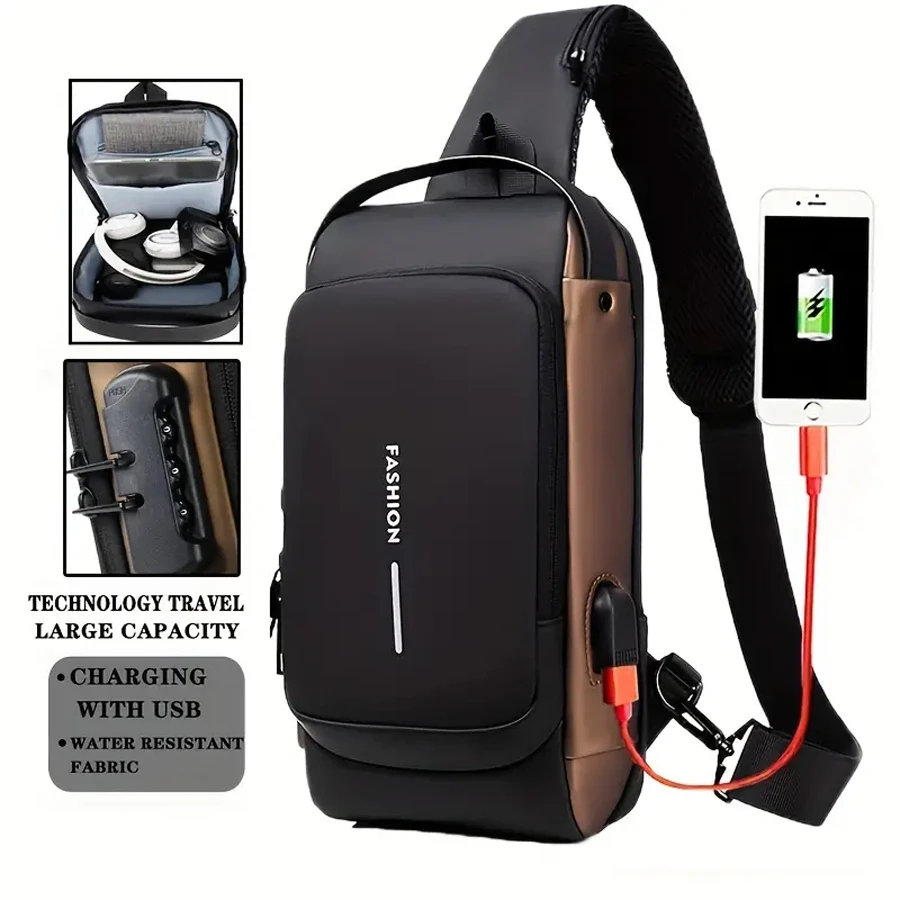 1pc Business Anti-Splash Shoulder Bag For Men, 2023 New Chest Bag With ...