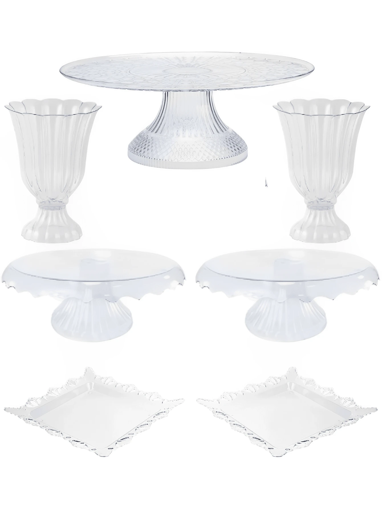 Kit Festa 1 Boleira 30cm + 2 Boleira 22cm + 2 Vaso Slim + 2 Bandeja ...