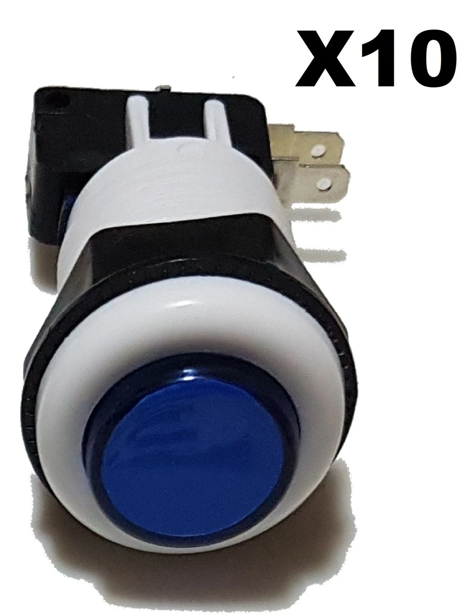10 Translucent Arcade Buttons With Microswitch For Video Game Machines ...