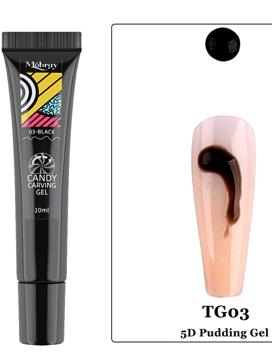 5D Candy Color Solid Carving Nail Gel Pudding Gel Korean-style Modeling ...
