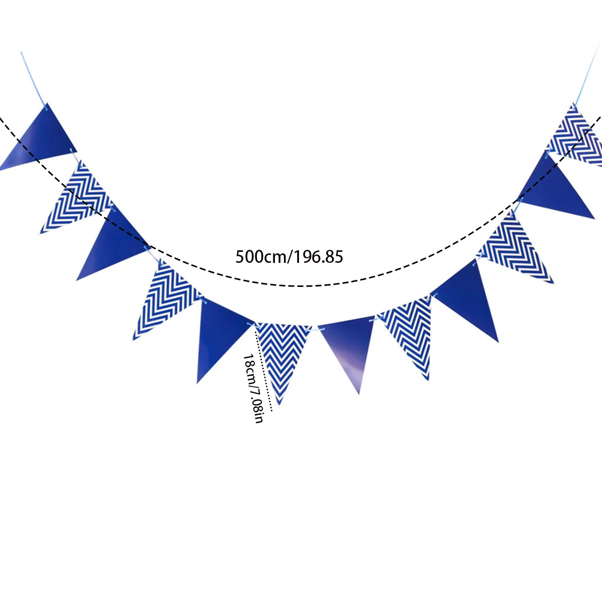 1pc Blue Triangle Flag Bunting Banner For Holiday Party Birthday ...
