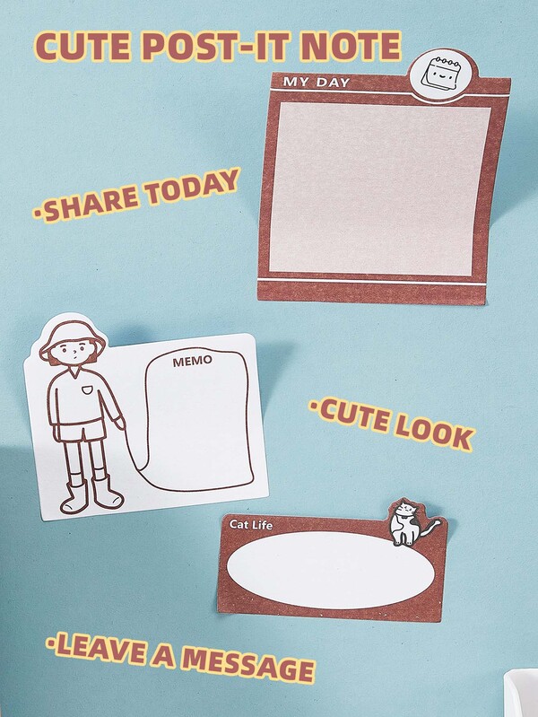 90pcs Cartoon Graphic Sticky Note | SHEIN USA