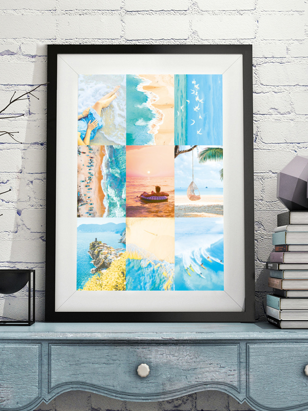 50PCS Blue Wall Collage Kit Aesthetic Pictures, Summer Beach Collage ...