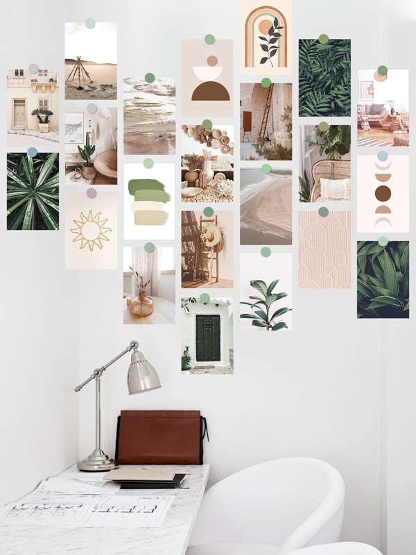 50pcs Green Picture Collage Kit for wall Aesthetic, Prints Boho Collage ...