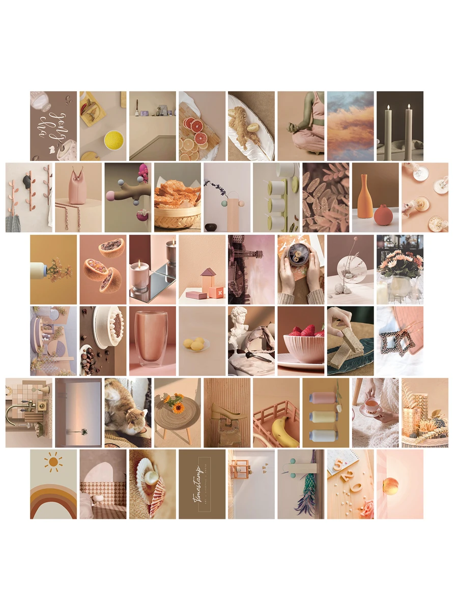 50pcs Neutral Wall Collage Kit Aesthetic Pictures, Aesthetic Room Decor ...