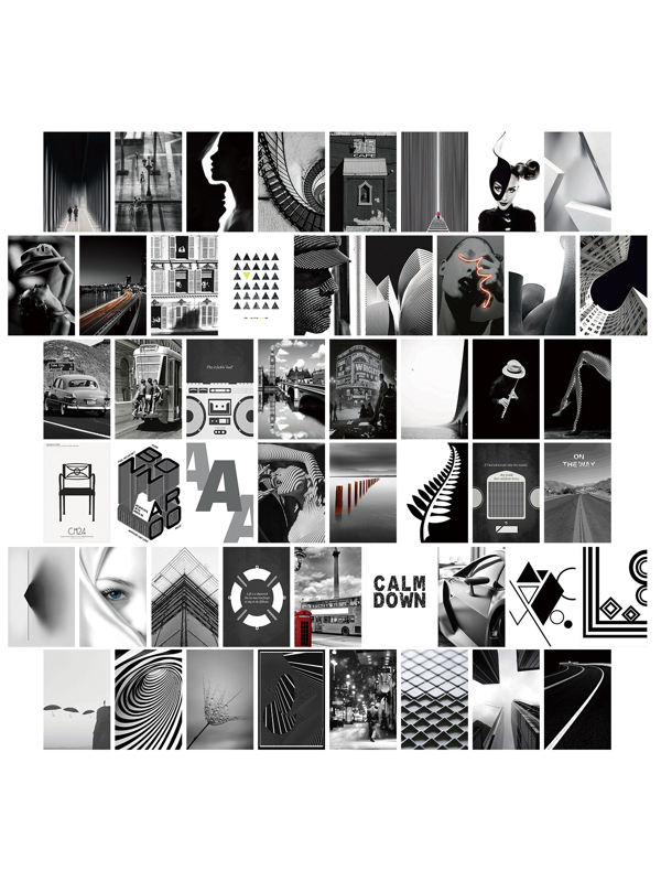 50 piezas muro collage Kit , negro & blanco estético , collage de fotos ...