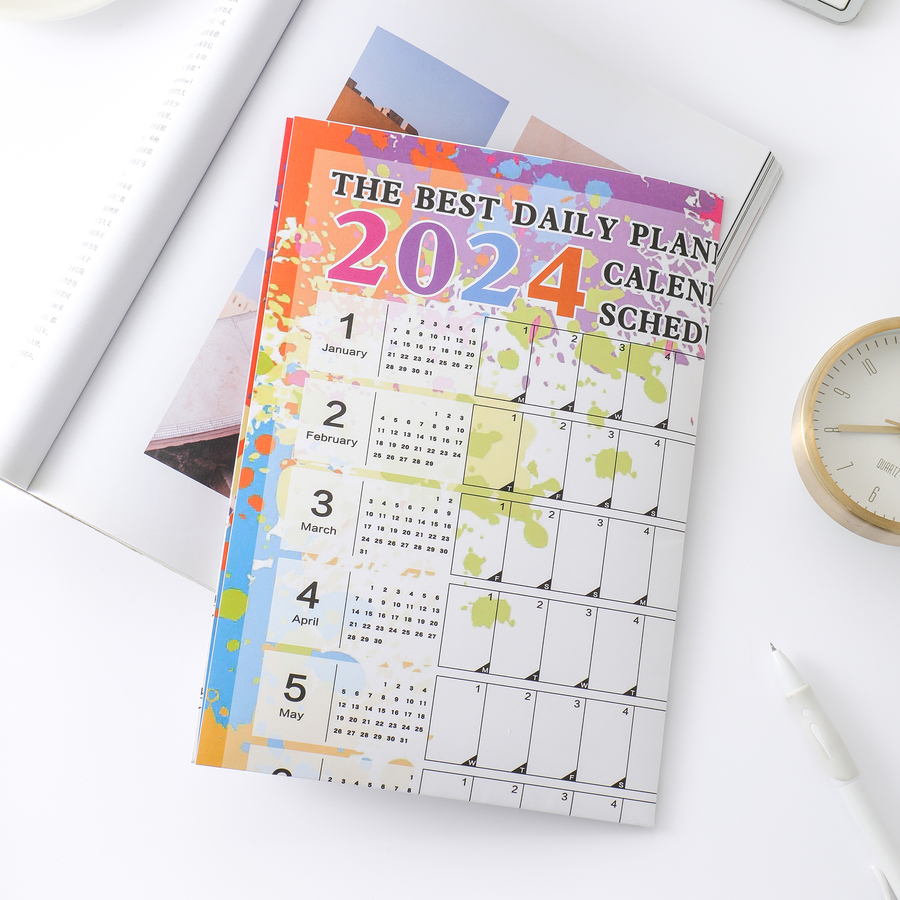 Vintage Style 365 Days Calendar 2024 Annual Plan Sheet In One Piece ...