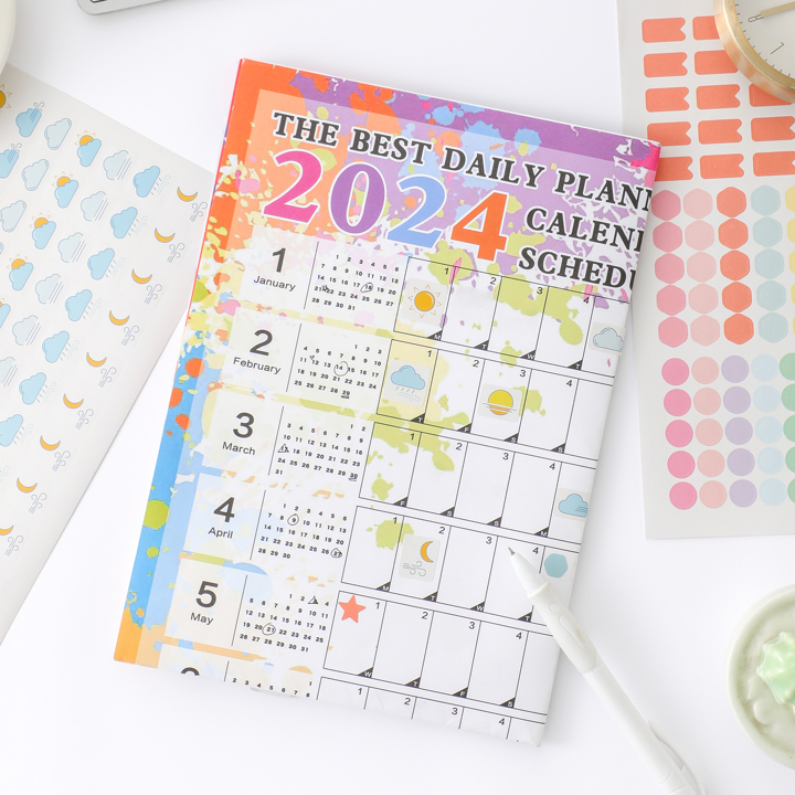 Vintage Style 365 Days Calendar 2024 Annual Plan Sheet In One Piece | SHEIN