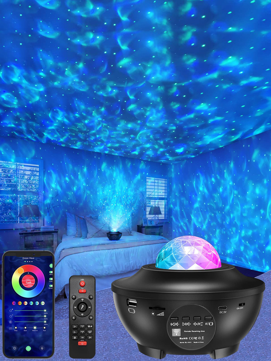 1pc Star Projector Galaxy Projector With Nebula Cloud Moving Ocean Wave ...